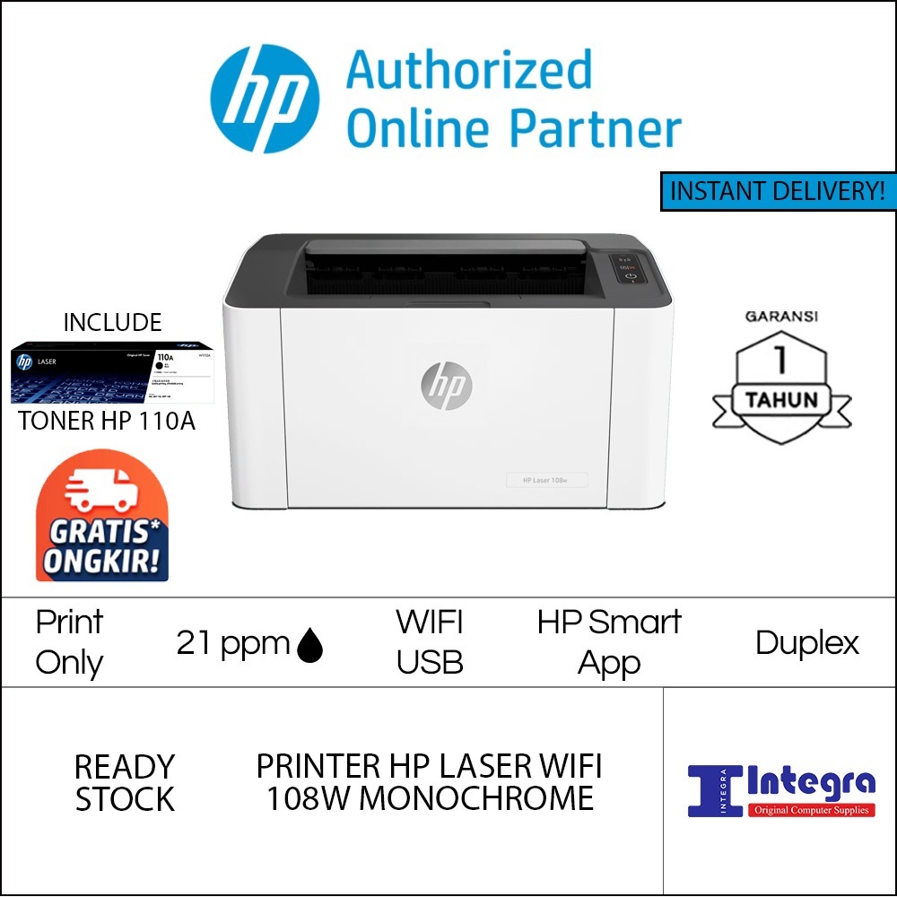 Jual Printer HP 108w | M108W LaserJet Pro Wireless Wifi Print Only Mono ...