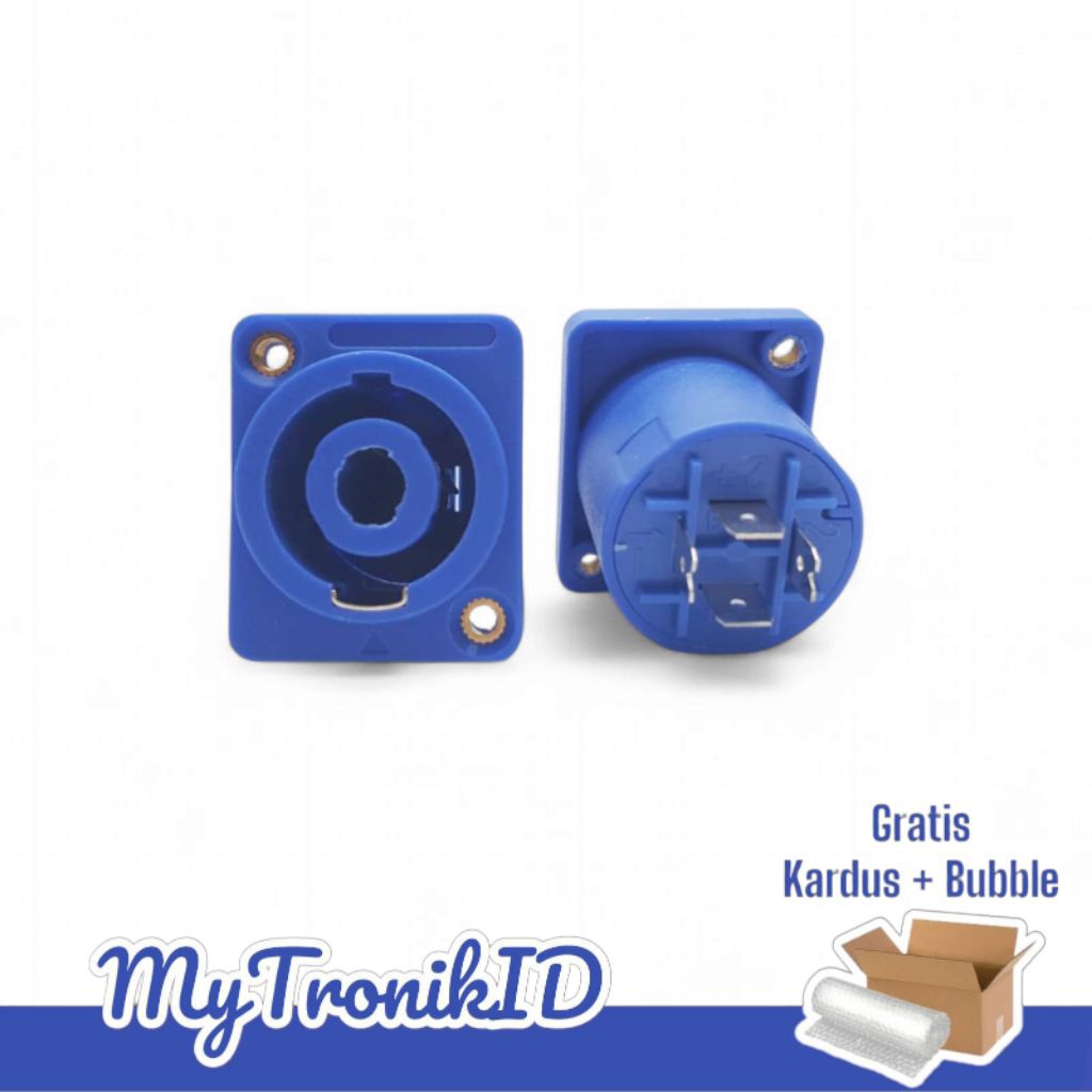 Jual Socket Speacon Biru Hitam Tanpa Drat | Soket Spikon Hitam Non Drat ...