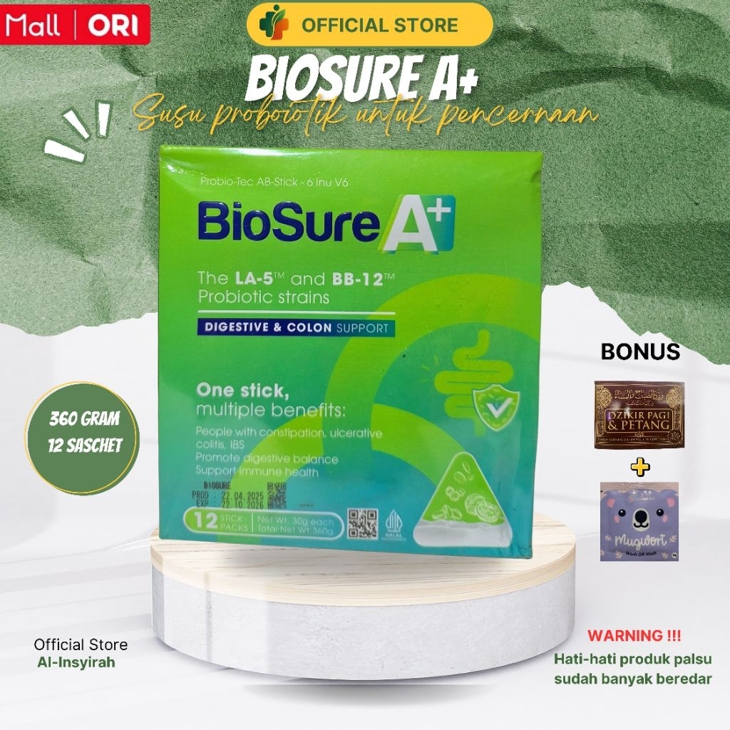 Jual BIOSURE A+ Minuman Susu Probiotik Isi 12 Sachet | Shopee Indonesia