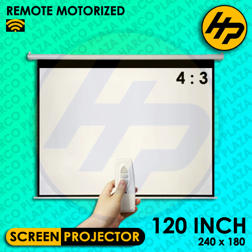 Jual Layar Proyektor Otomatis 120 inch Rasio 4:3 (244cm x 183cm) Screen ...