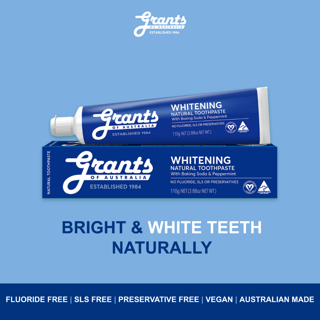 Jual Grants Natural Toothpaste WHITENING PEPPERMINT Fluoride Free 110g ...