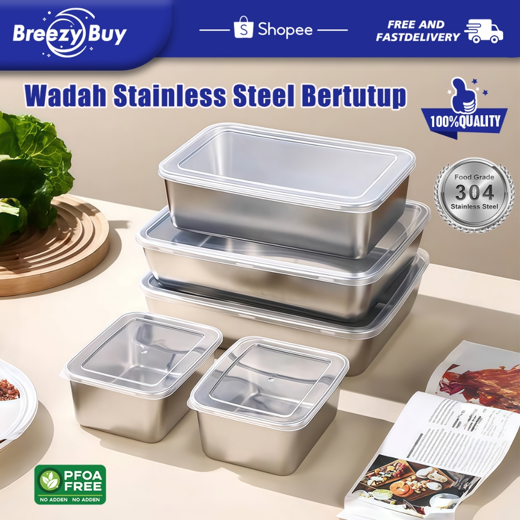 Jual 【COD】Wadah Stainless Steel Bertutup Food Container Stainless Wadah ...
