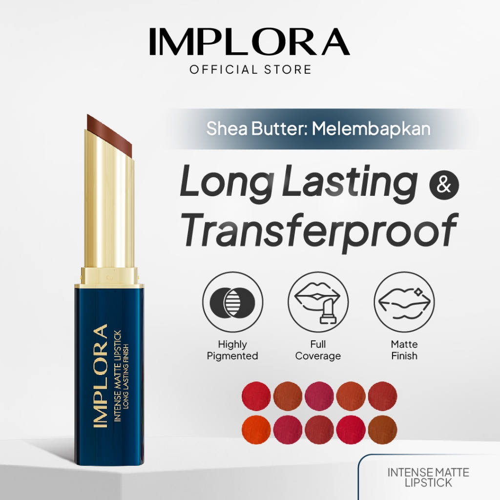 Jual Implora Lipstick Intense Matte | Lipstik Transferproof Long ...