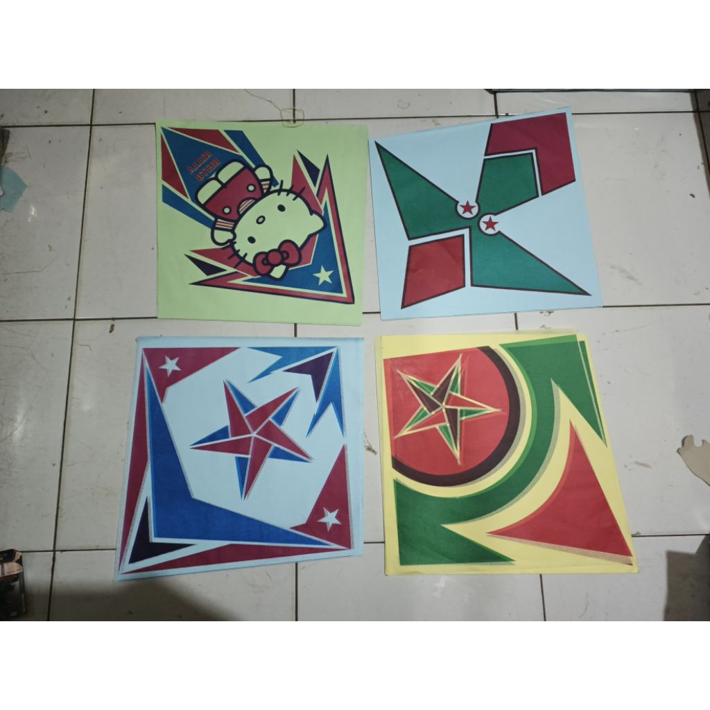 Jual Kertas layangan sablon 2 warna A 100 lembar "hanya kertasnya saja ...