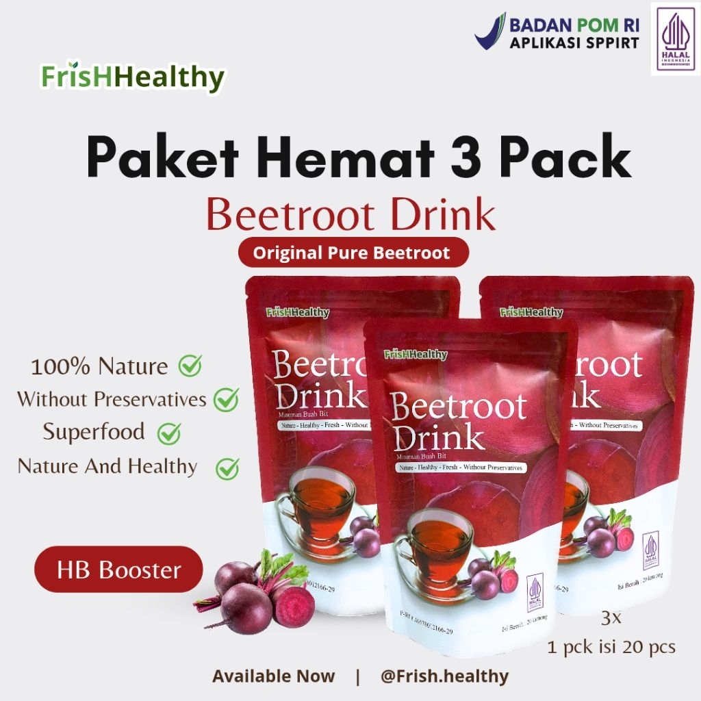 Jual BEETROOT PAKET HEMAT 3 Pack -BUAH BIT - SI PENAMBAH DARAH ...