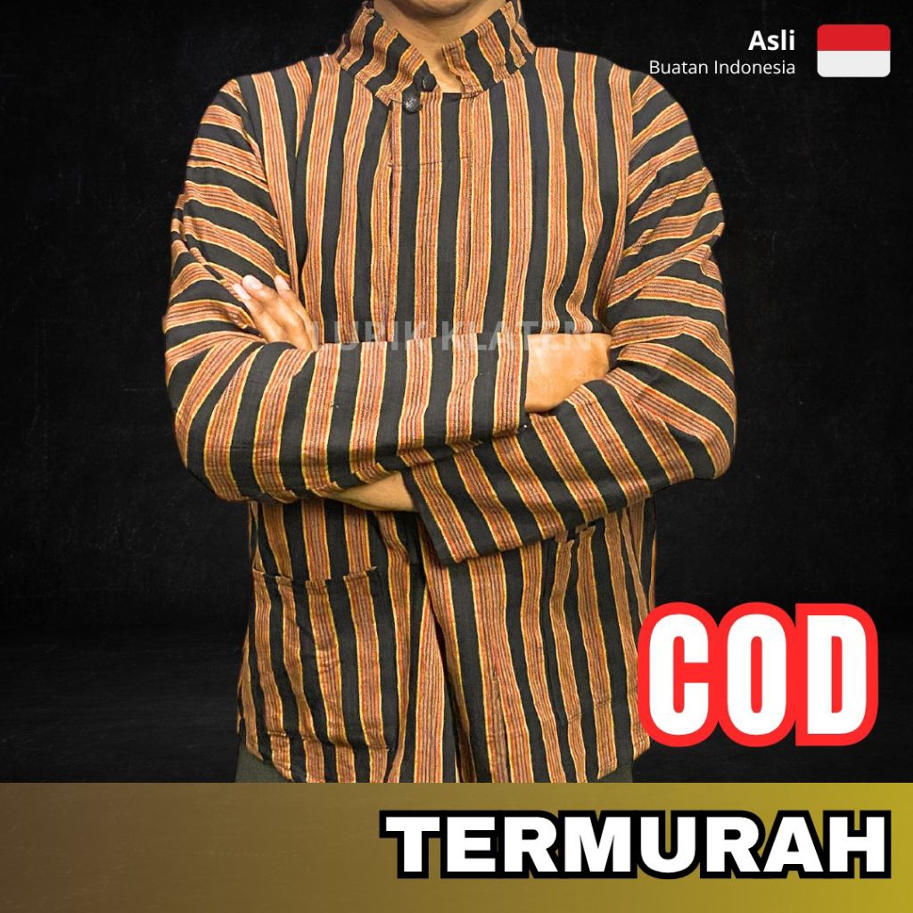 Jual Pakaian adat Jawa Surjan Lurik ATBM | ukuran S M L XL | Shopee ...