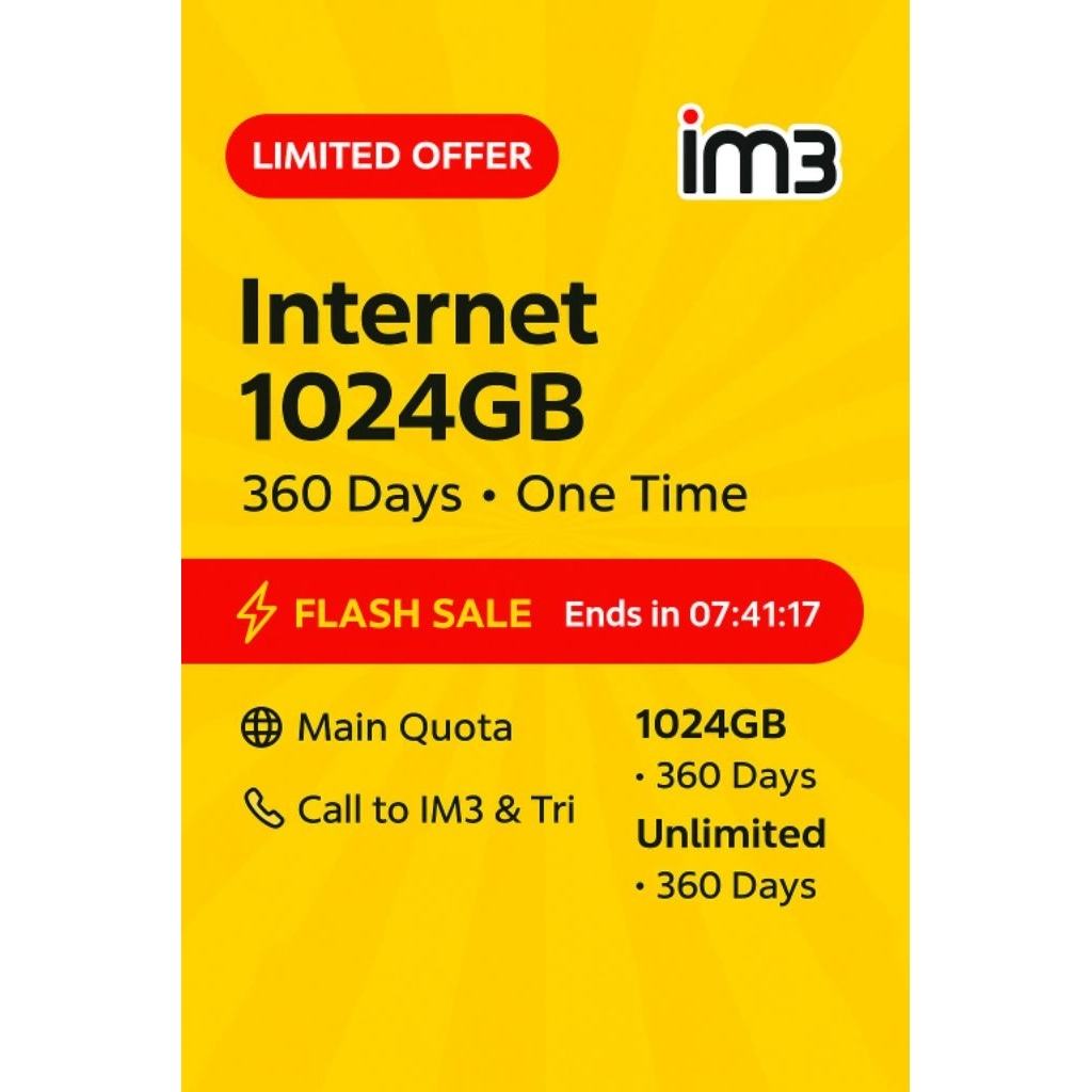 Jual (PROMO) Perdana IM3 1024GB Masa Aktif 1 tahun | Shopee Indonesia