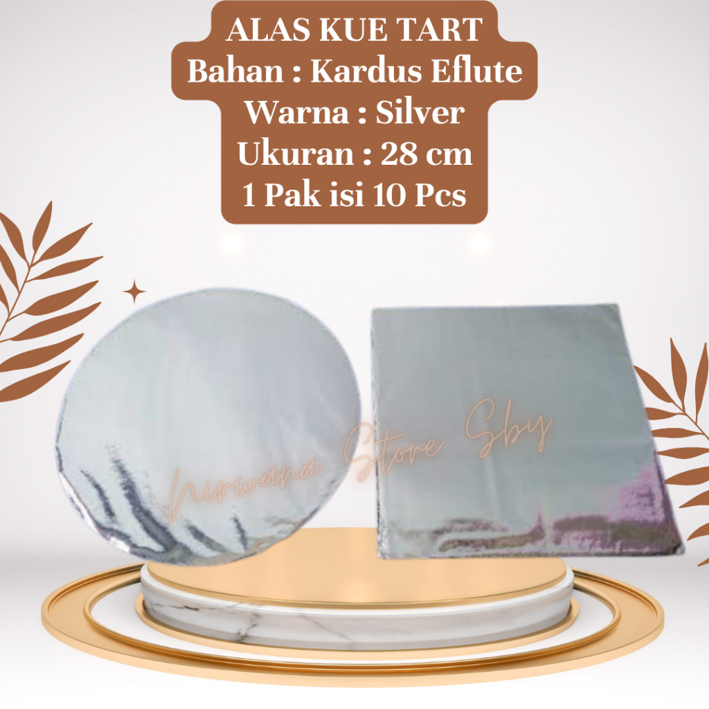 Jual (10 Pcs) Alas Tart Kardus Bulat / Kotak 28cm | Alas Kue / Tatakan ...