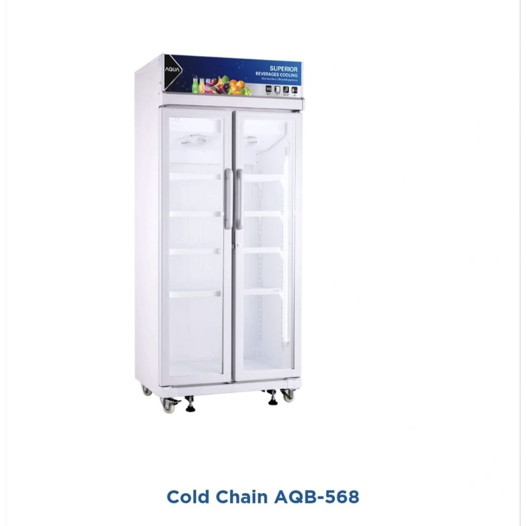 Jual SHOWCASE AQUA 2 PINTU AQB-568 455LITER 360WATT DISPLAY COOLER AQUA ...