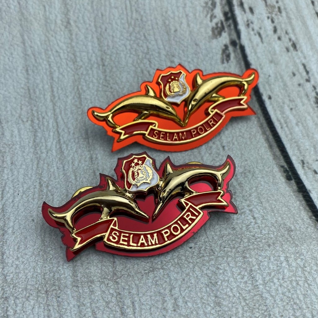 Jual Brivet Pin SELAM POLRI Original Kuningan Tebal Cor Full Akrilik ...