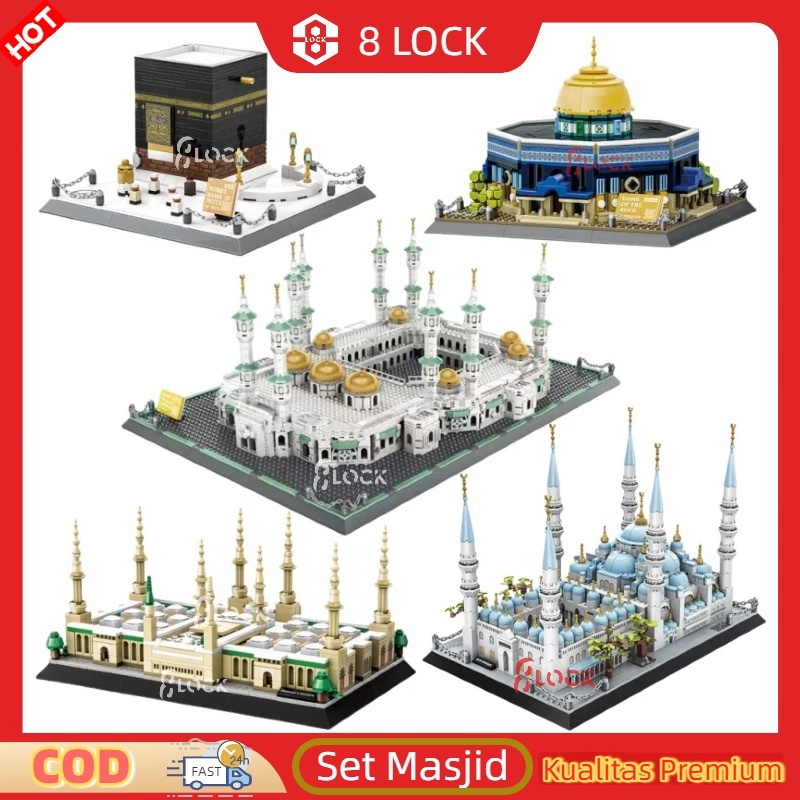Jual Block Masjid AI-Haram Building Ka'bah Nabawi Blue Mosque Aqsa ...