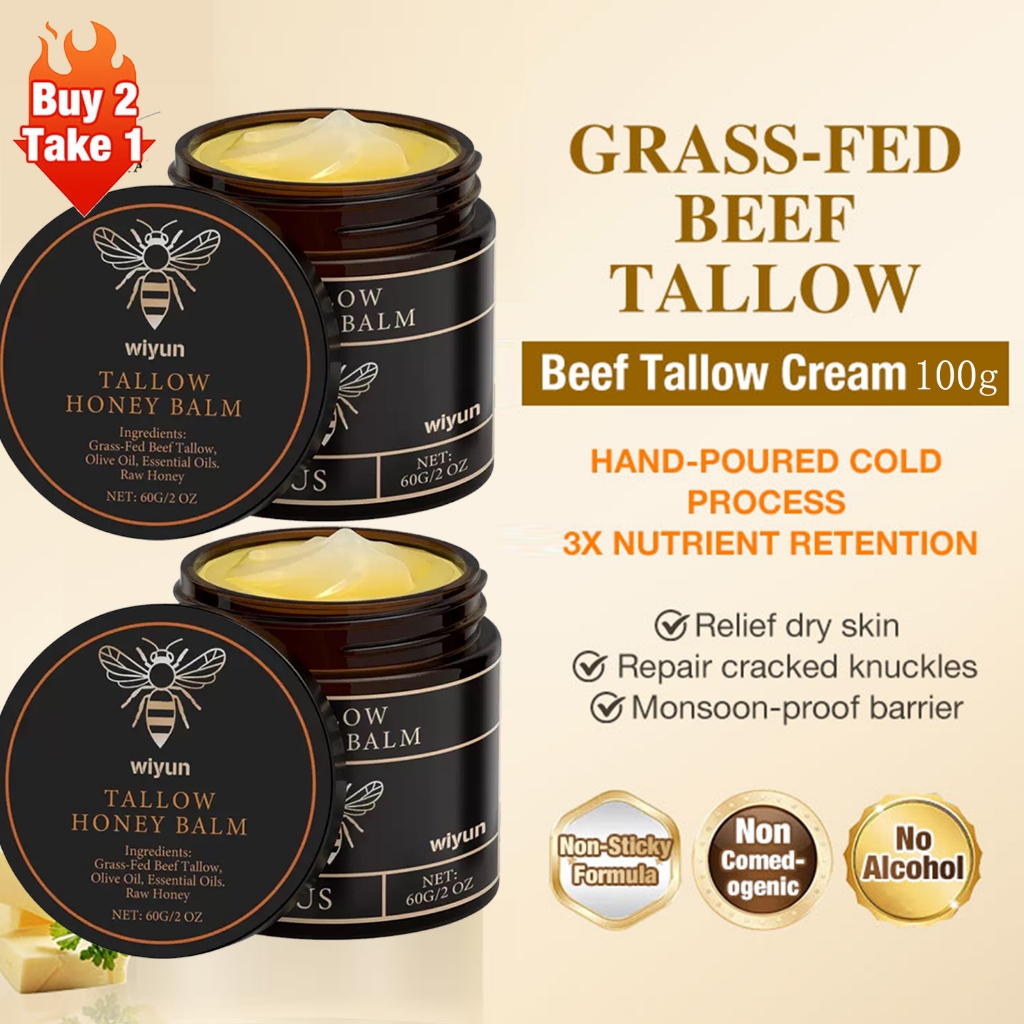 Jual 100% Grass fed Beef Tallow Moisturizer Original 60g Tallow Honey ...
