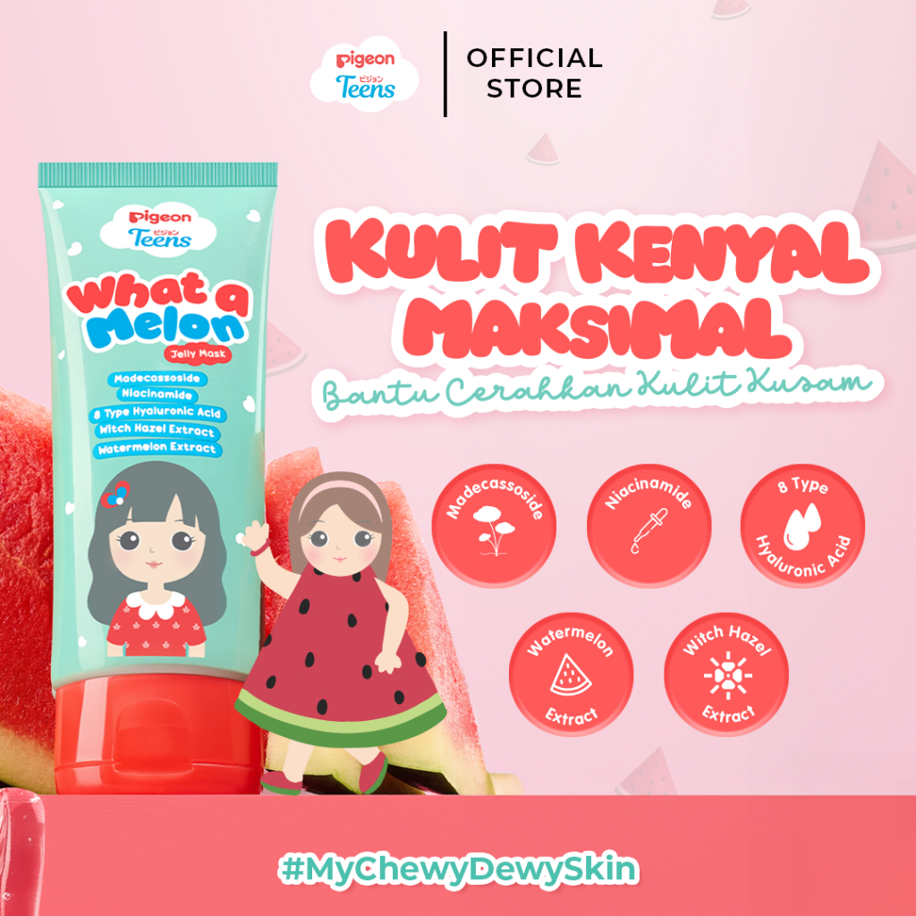 Jual Pigeon Teens What-A-Melon Jelly Mask 60ml|Skincare Remaja|Membantu Mencerahkan ...