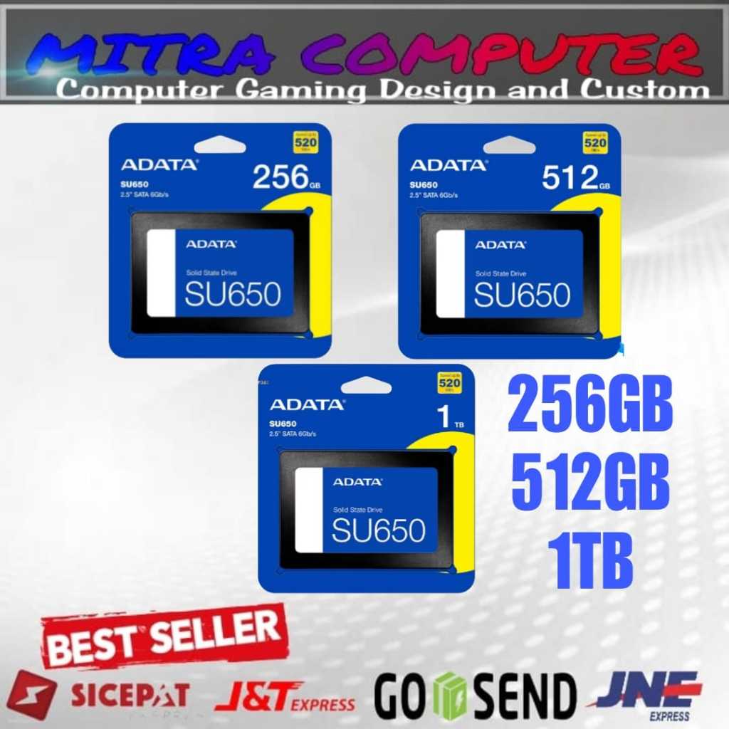 Jual ADATA SU650 SSD 256GB/512GB/1TB Sata III 6GB/s 2.5" Garansi Resmi ...