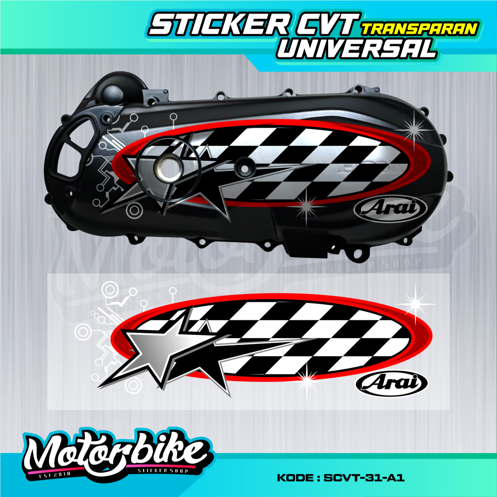 Jual Aksesoris Blok CVT Stiker Transparan Bening Motif Catur Terbaru ...