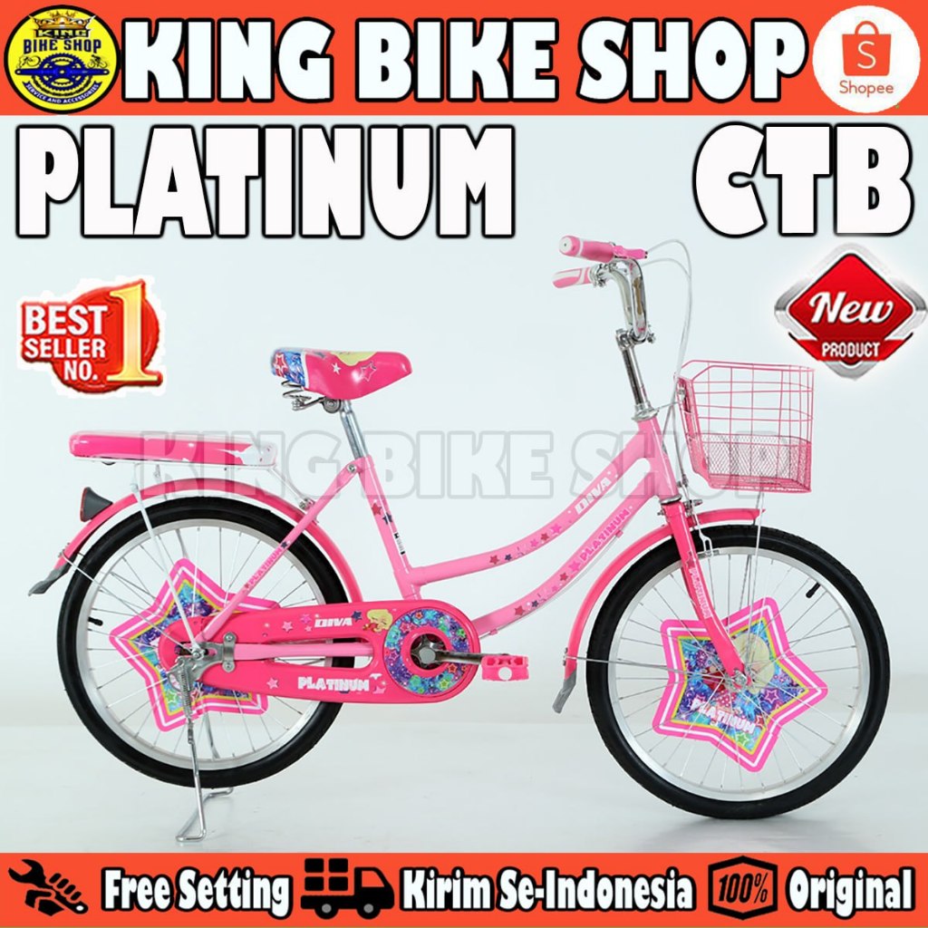 Jual Sepeda Mini Keranjang PLATINUM DIVA Ukuran 20 Inch | Shopee Indonesia
