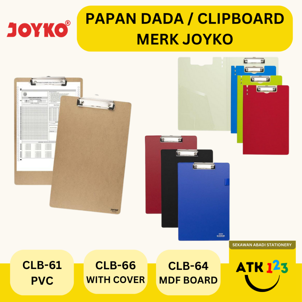 Jual JOYKO Clipboard / Papan Dada Jepit / Alas Ujian Joyko CLB-61 / CLB ...