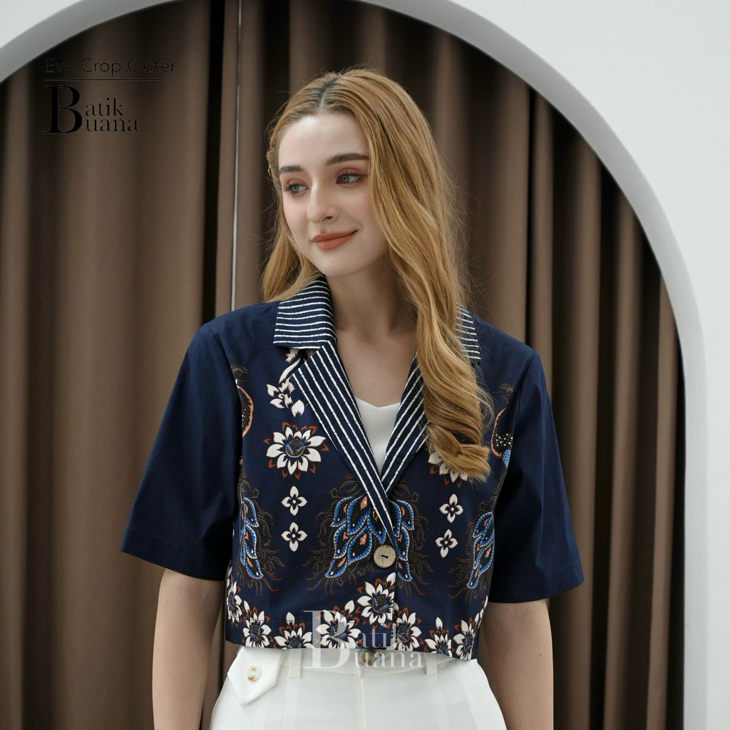 Jual Eve Batik Crop Outer - Outer Batik - Cardigan Batik - Batik Wanita ...