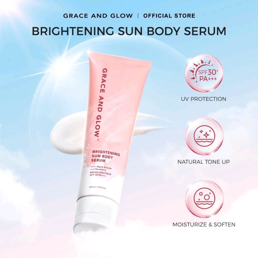Jual Grace and Glow Brightening Sun Body Serum SPF 30 PA++ | Shopee ...