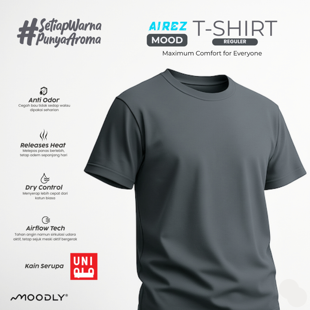 Jual MOODLY BASIC - Kaos Reguler Fit Unisex Tshirt Airez Aezy Airy Core ...