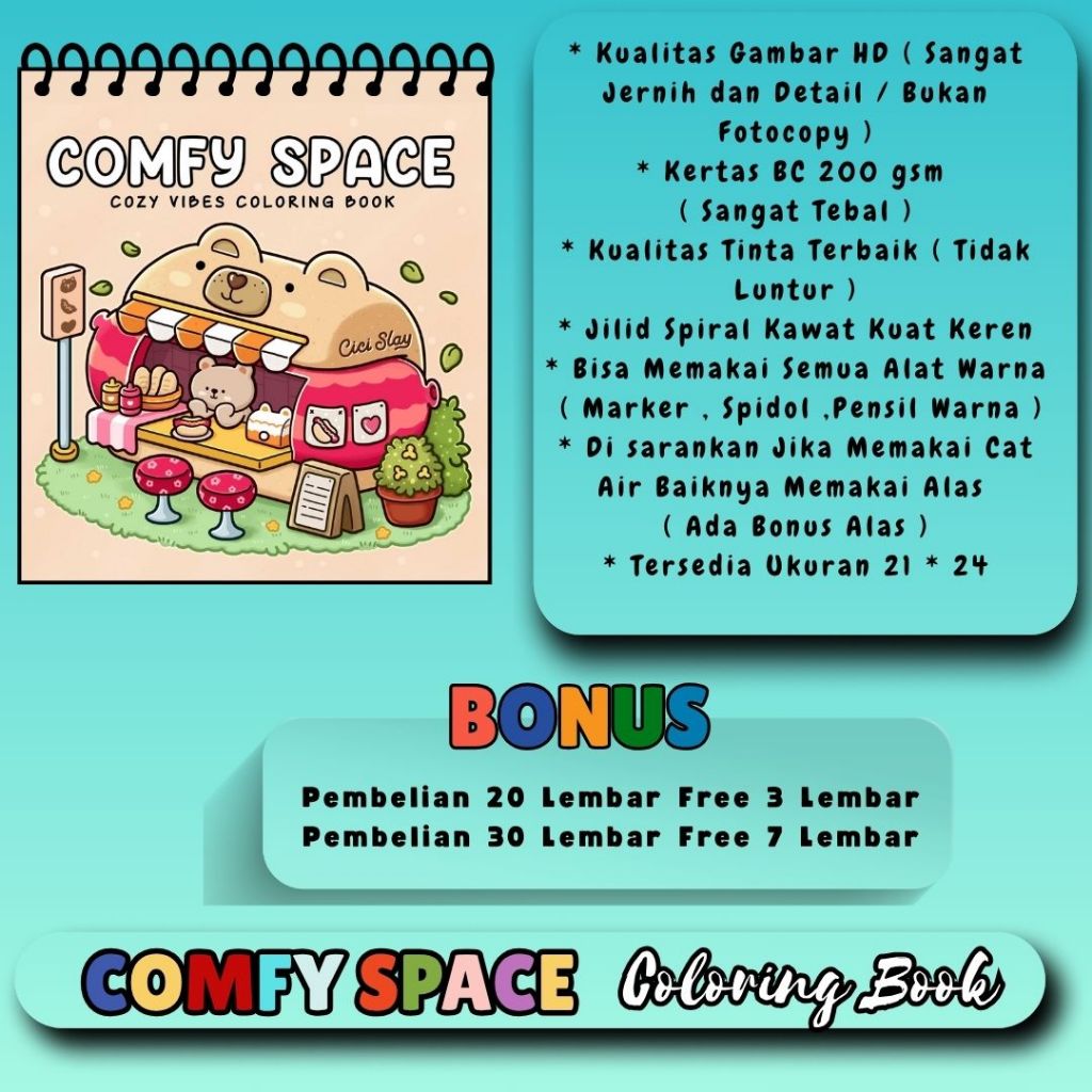 Jual COMFY SPACE Coloring Book Buku Mewarnai Murah Kualitas Gambar HD ...