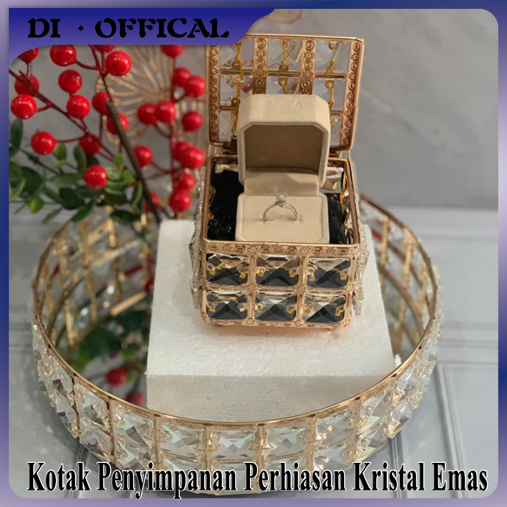 Jual Kotak Penyimpanan Perhiasan Kristal Emas/Box Monte Gold /Pcs Kotak ...