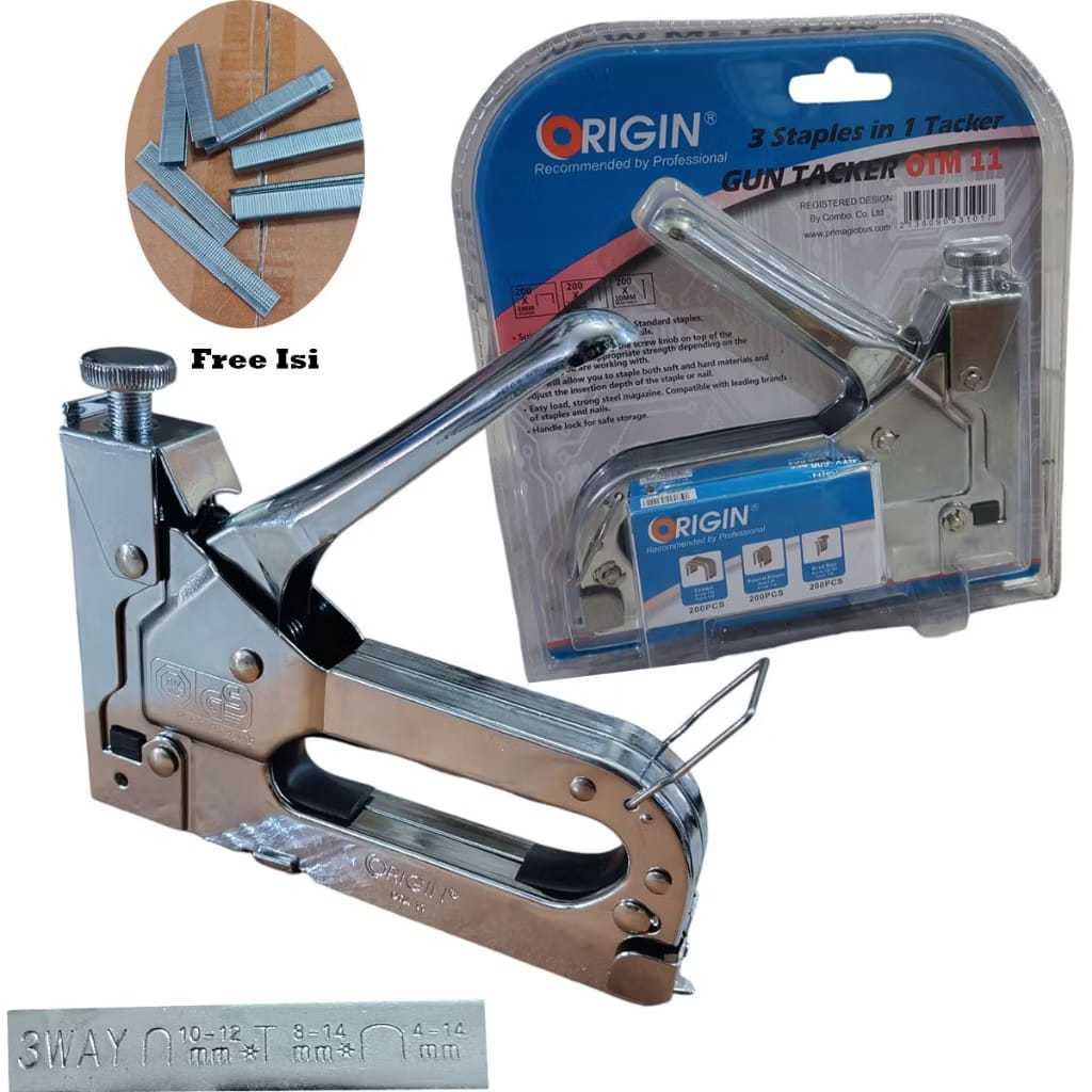 Jual ORIGIN Staples 3in1 Stapler Staple Gun Multifunsi 3 in 1 Alat ...