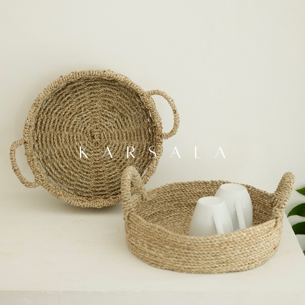Jual KARSALA Lana Tray | Nampan Anyaman Seagrass Rangka Besi | Tempat ...