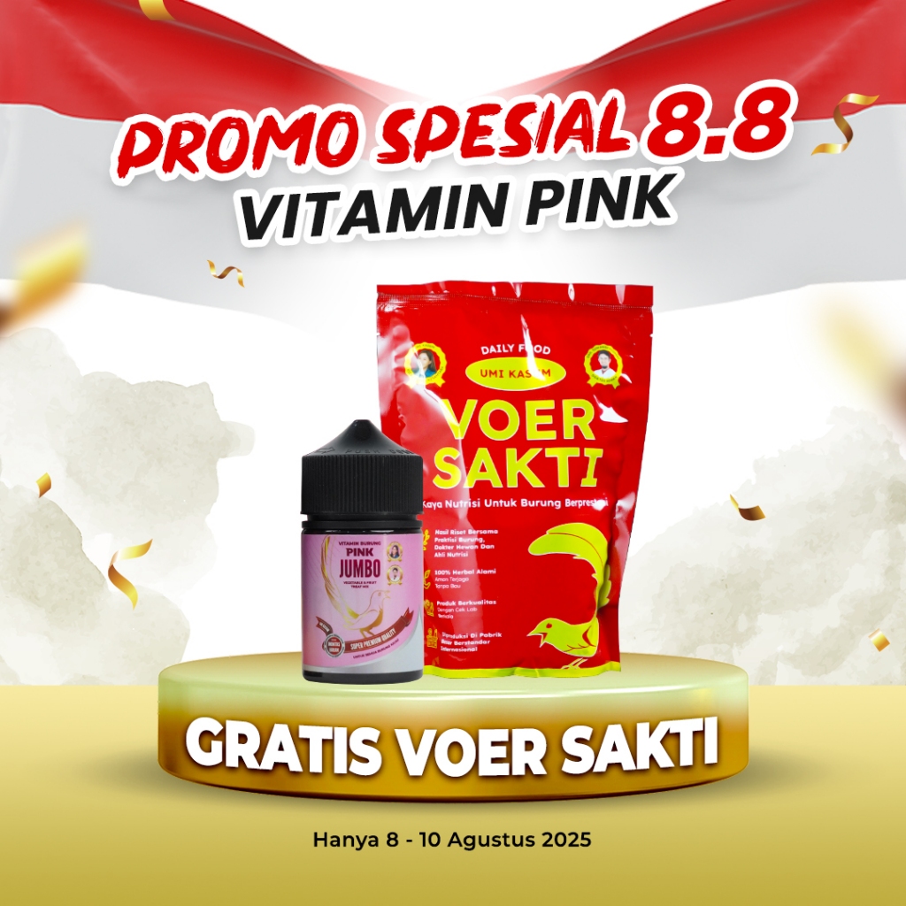 Jual Vitamin Burung Pink Umi Kasum | Untuk Imunitas & Kesehatan Burung ...
