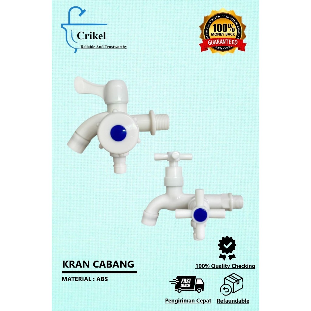 Jual Kran Cabang Mahkota PVC Keran Air Double Plastik Hand Kamar Mandi ...