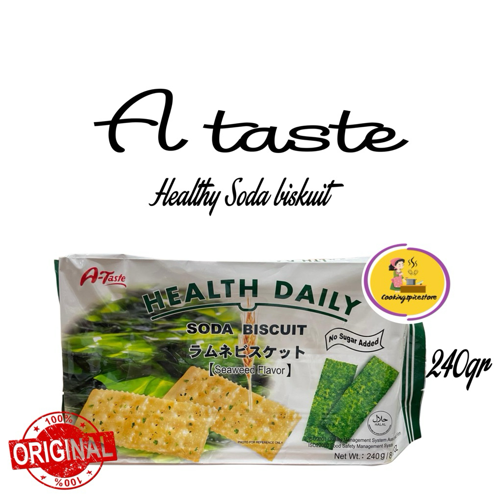 Jual A Taste Healthy Soda Biscuit Rasa Rumput Laut 240gr - Biskuit ...
