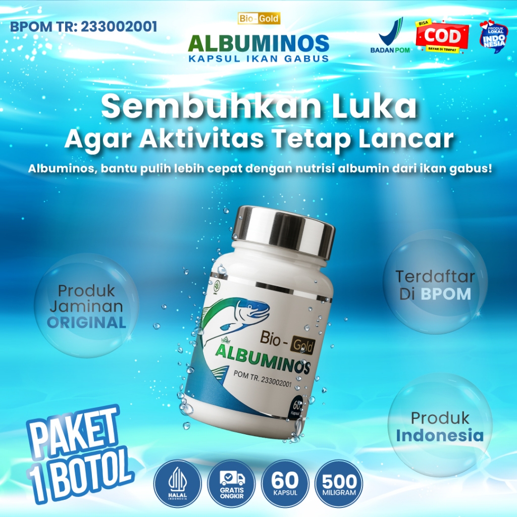 Jual Albuminos Kapsul Albumin Ikan Gabus Obat Luka Pasca Melahirkan ...