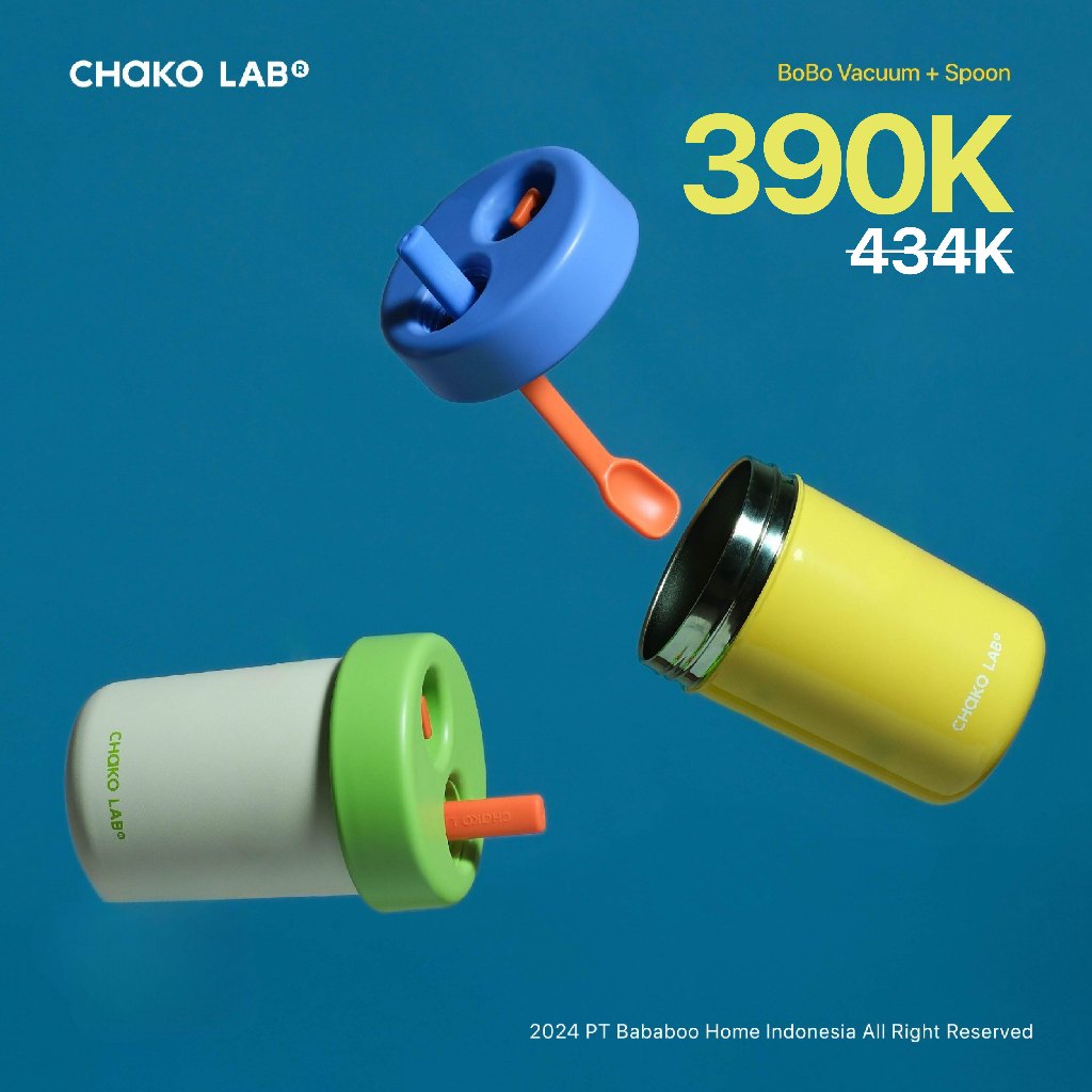 Jual CHAKO LAB Bundling Bobo Vacuum 485ml + Bobo Spoon | Shopee Indonesia