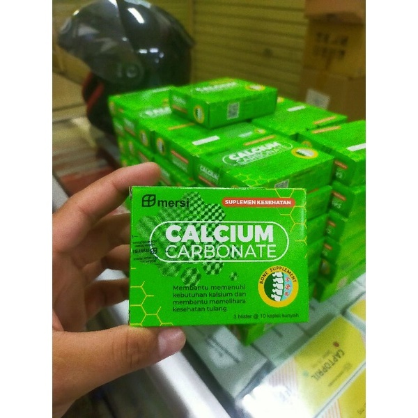 Jual BOX Calcium Carbonate Mersi 500 mg Isi 30 Tablet Suplemen Kalsium ...