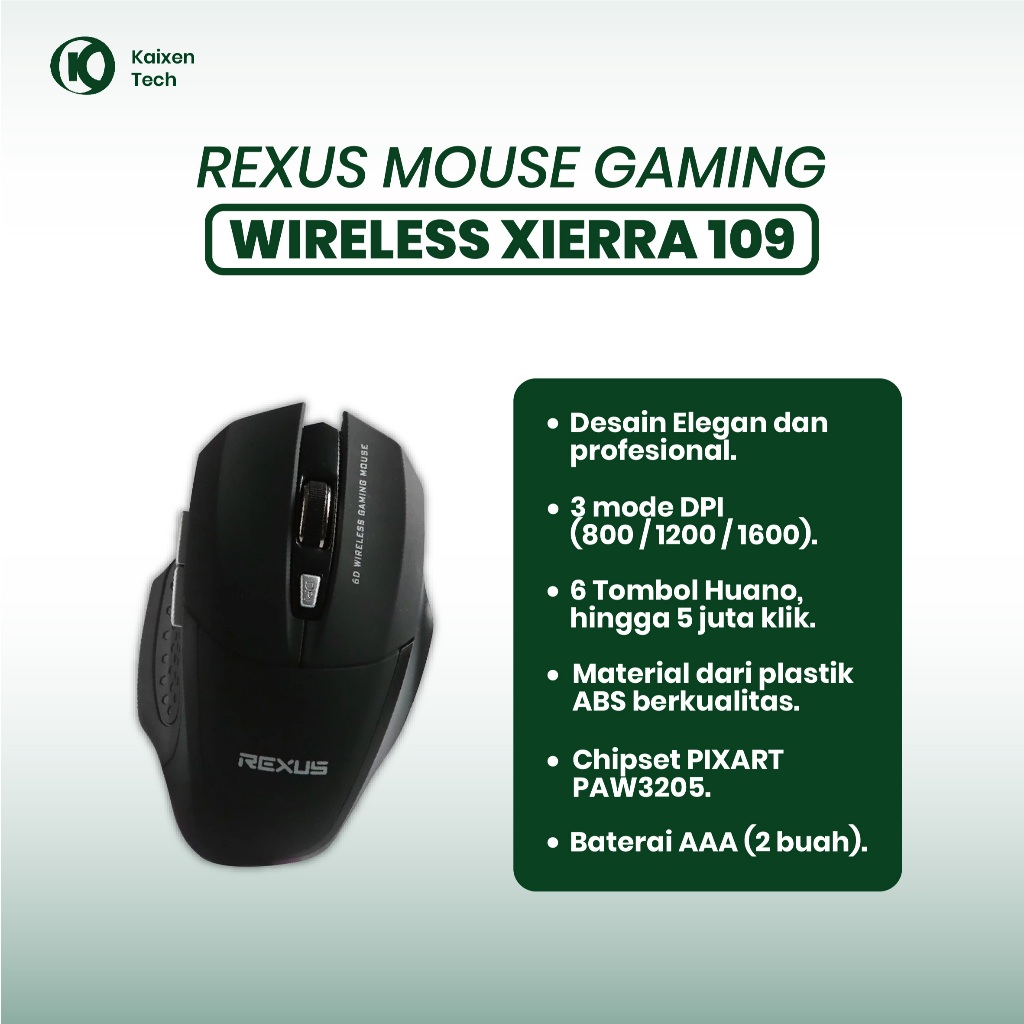Jual Mouse Rexus MS Wireless 2,4Ghz RX-109 – Desain Ergonomis Responsif ...