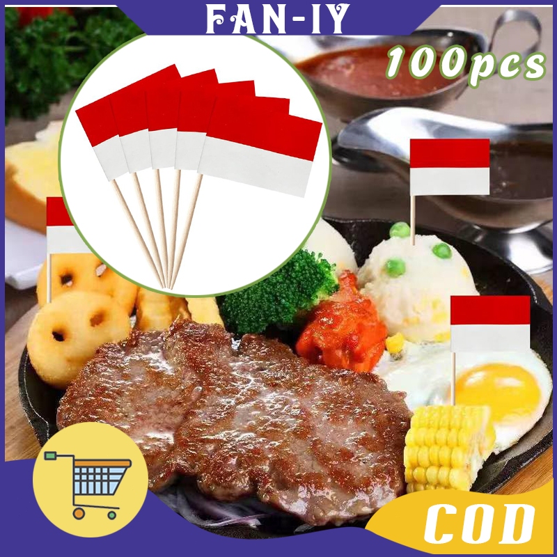 Jual 100pcs Bendera Merah Putih Gigi Mini Tusuk Bendera Indonesia ...