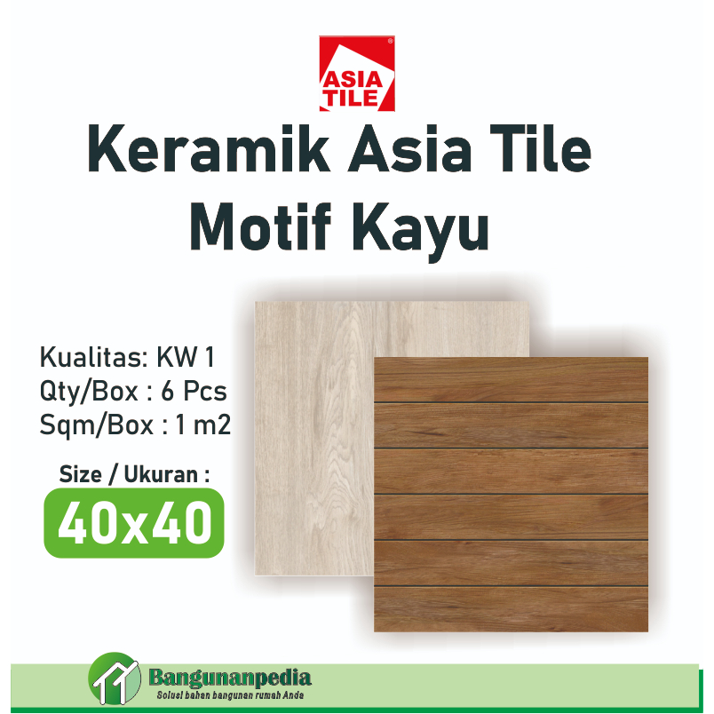 Jual Keramik Lantai Motif Kayu Asia Tile 40x40 Oklahoma / Oakwood ...