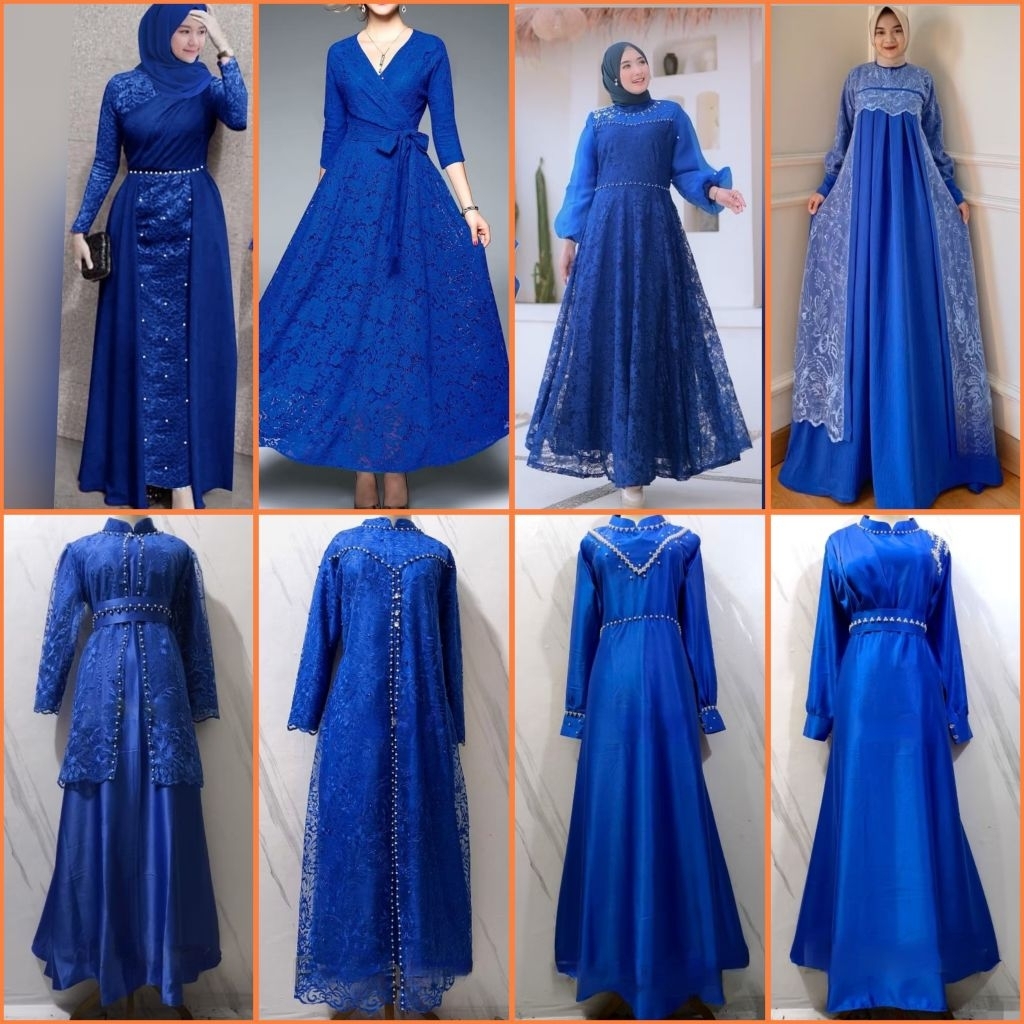 Jual (NEW BIREL SERIES) BAJU GAMIS MAXY MAXI SATIN DRESS BRUKAT BROKAT ...