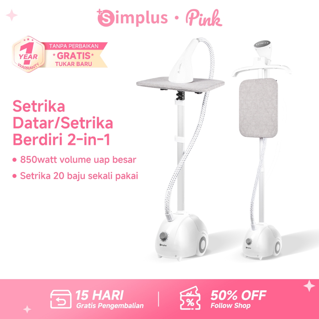 Jual Simplus Pink garment steamer Steamer datar / Stemaer gantung 2 in ...