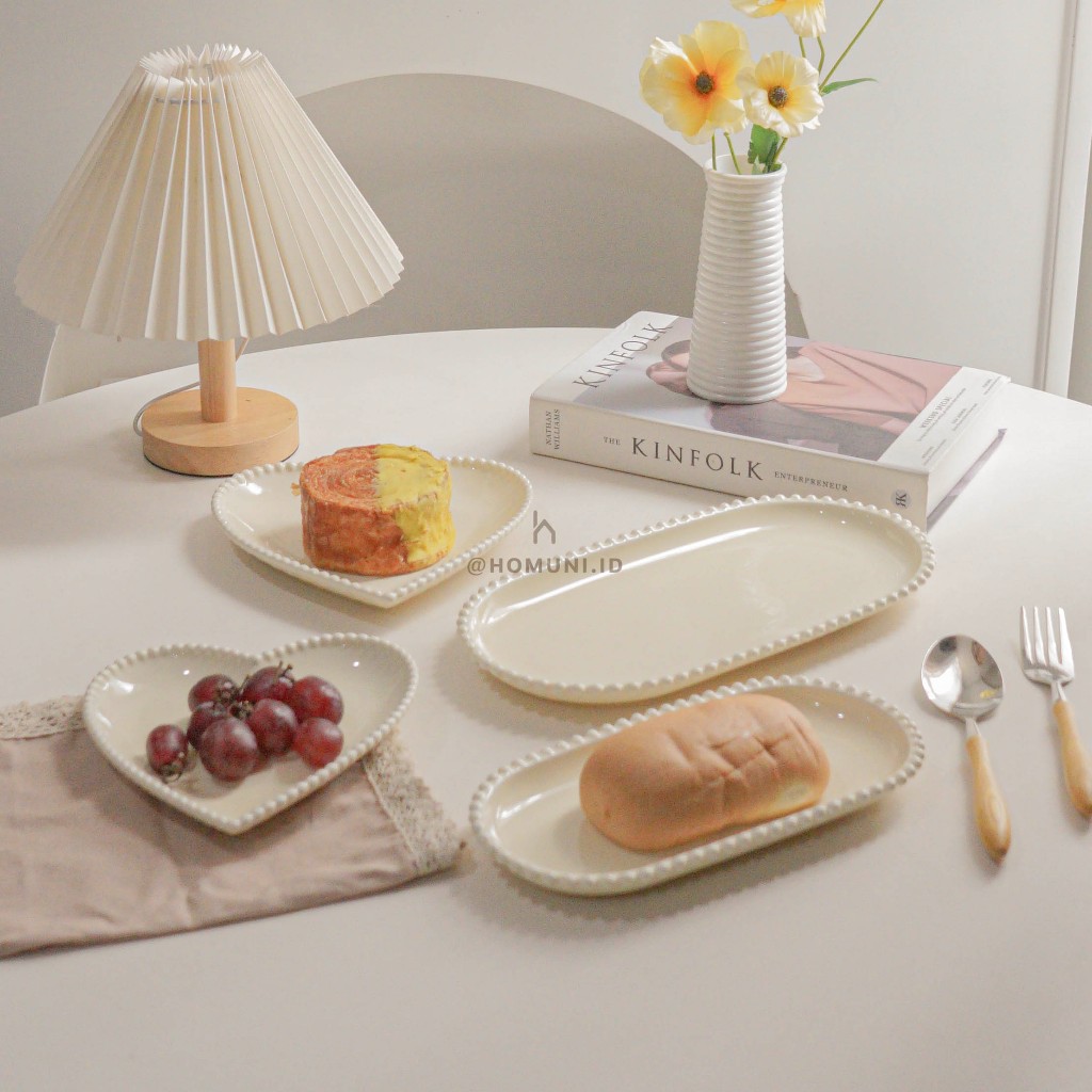 Jual Yerim Aesthetic Pearl Ceramic Tableware Plate Korean Cafe/Piring ...