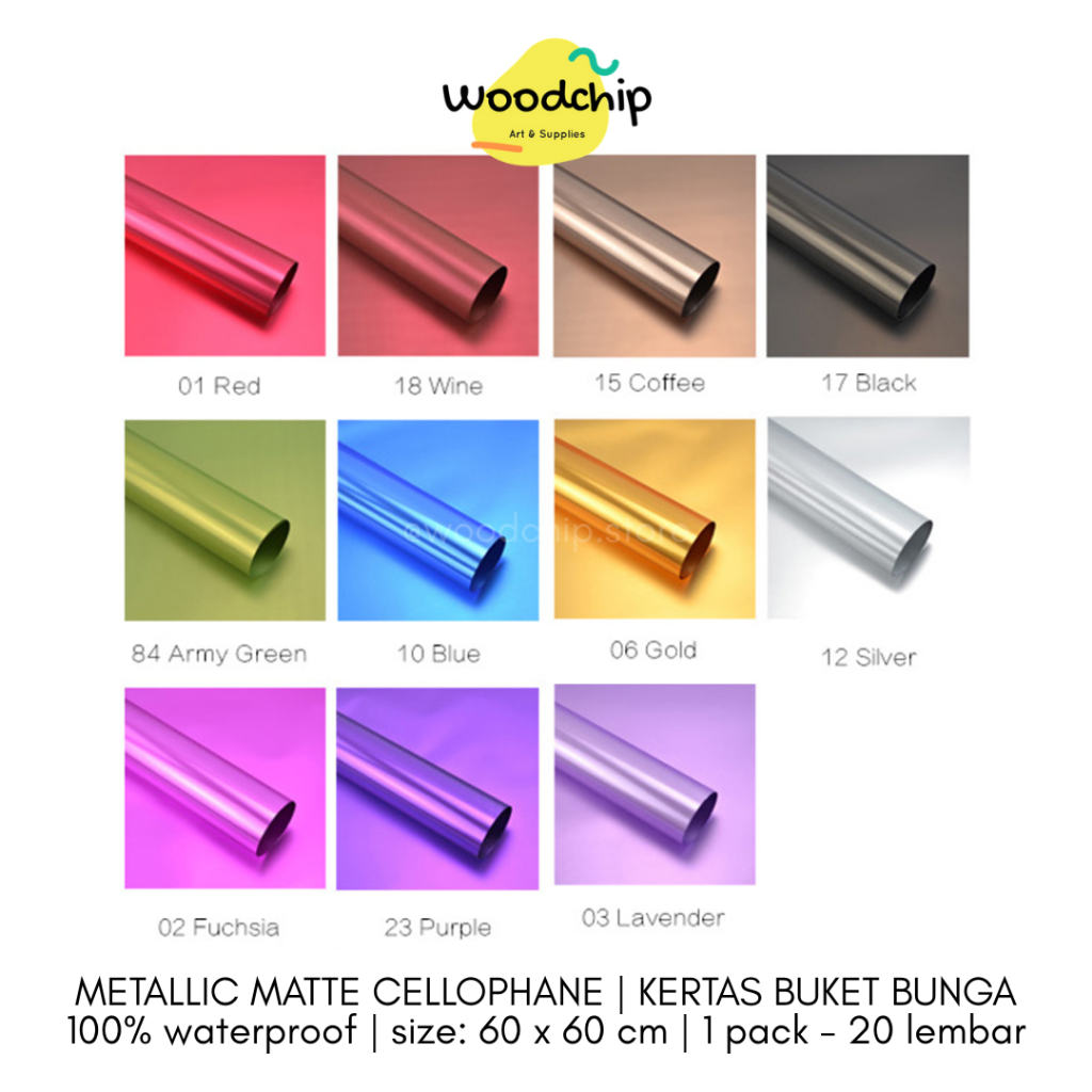 Jual [LEMBAR] METALLIC MATTE CELLOPHANE | KERTAS BUKET BUNGA BOUQUET ...