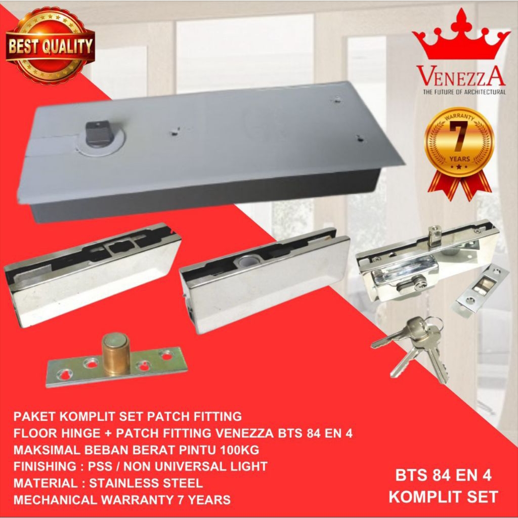 Jual Paket Komplit Set Engsel Tanam Pintu Floor Hinge BTS 84 plus Patch ...