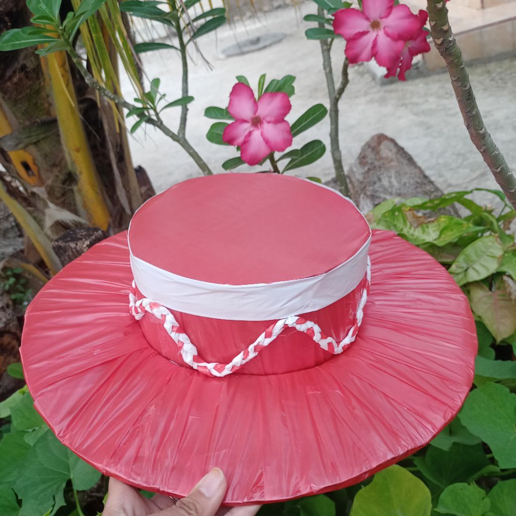 Jual Topi daur ulang merah putih/topi pawai karnaval/topi mpls/free ...