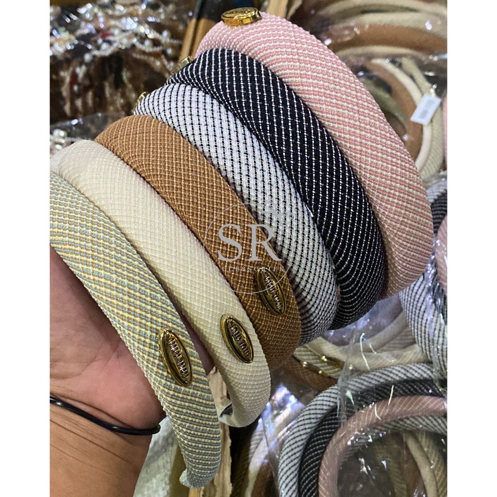 Jual SR Accessories (Isi 12 Pcs) Bando Wanita Busa Tebal Kain Satin ...