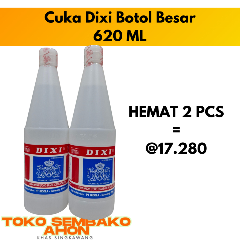 Jual Cuka Dixi Botol Besar 620 ml | Cuka Masak Dixi Kalimantan | Cuka ...