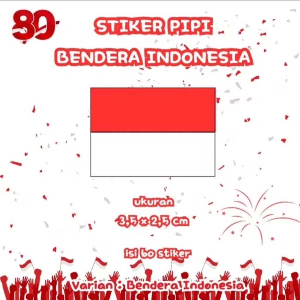 Jual (60 Pcs) Sticker / Sticker Pipi Bendera Indonesia Hut RI 17 ...