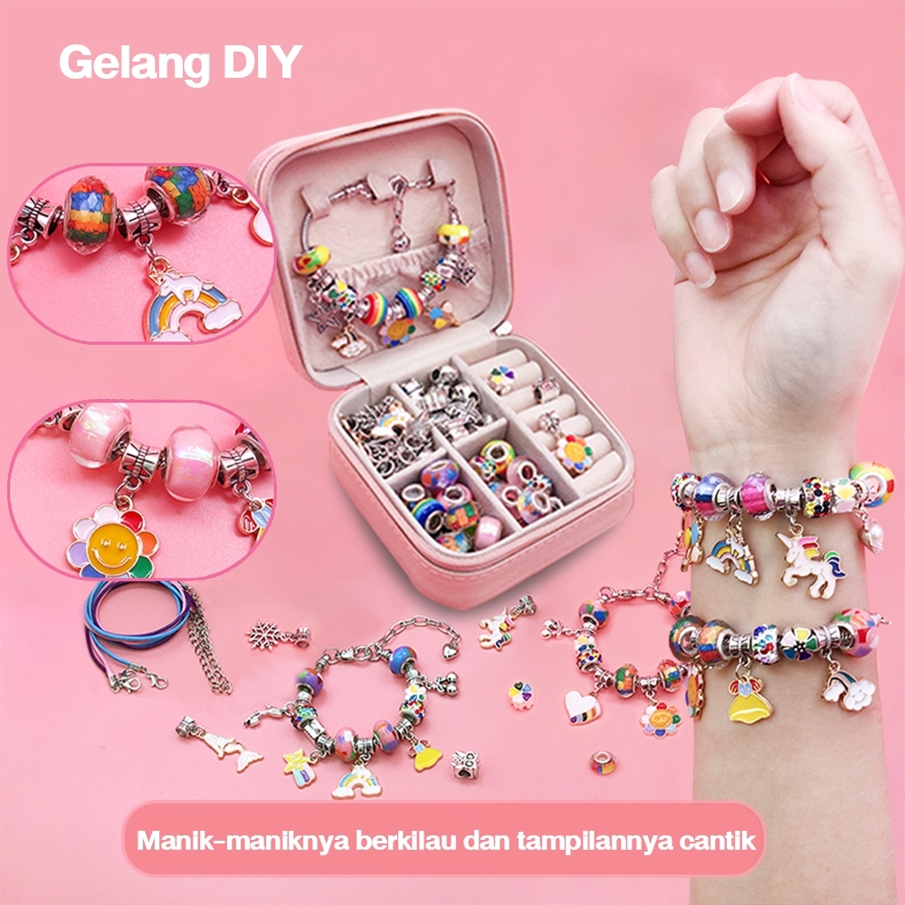 Jual Manik manik gelang mainan perempuan diy gelang bracelet Set Gelang ...