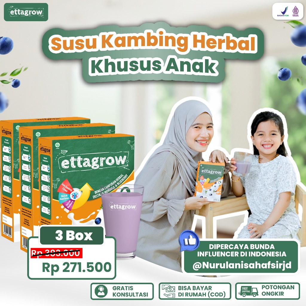 Jual SUSU ETTAGROW 3 Box Harga Spesial || Anak Tumbuh Sehat, Nutrisi ...
