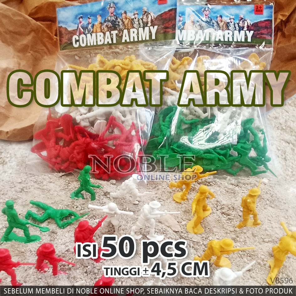 Jual [50 pcs] Combat Army Tentara Soldier Minatur Figure Mainan Prajurit Militer Military Perang ...