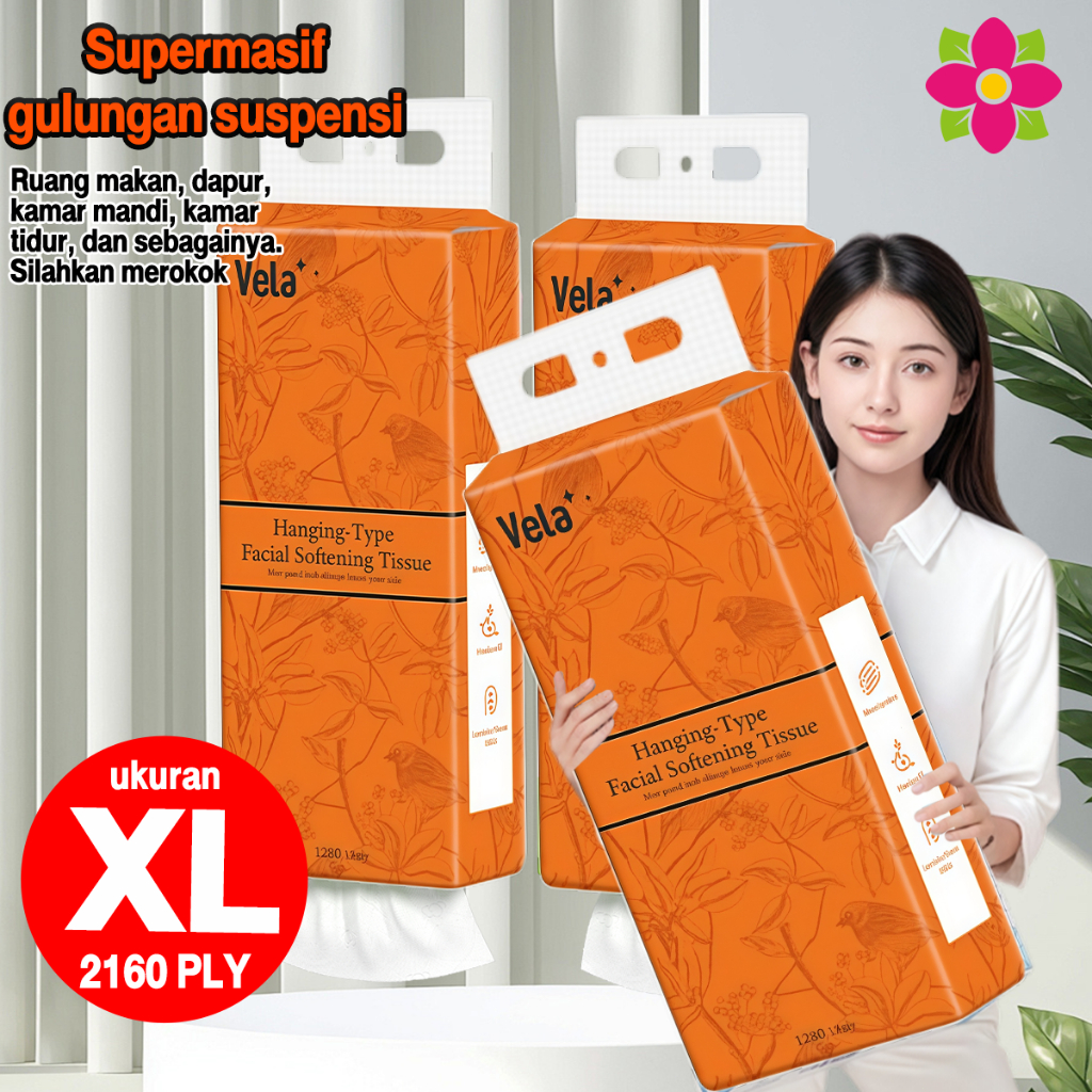 Jual Vela tissue Tisu Gantung 3 Ply 1080 Helai 175*155mm Air-cushion ...